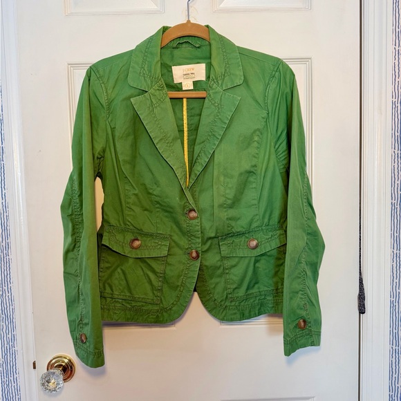 J. Crew | Jackets & Coats | J Crew Chino Twill Vibrant Green Jacket ...